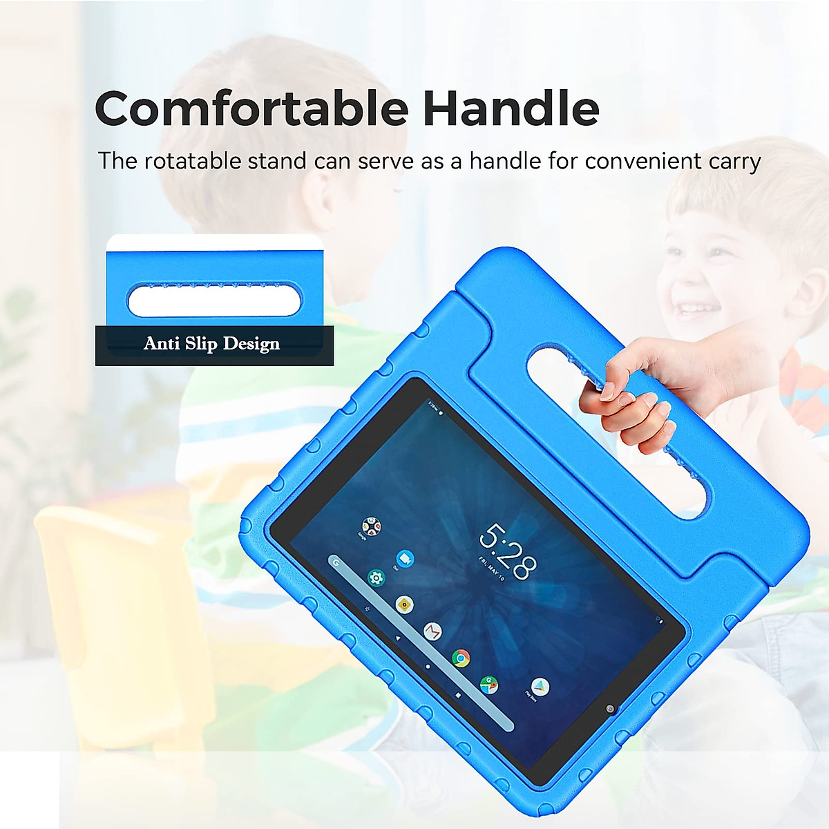 SIMPLEWAY Kids Case for Onn 8 inch 2020/2019 (Model: 100011885 / ONA19TB002), Shockproof Durable Light-Weight Kids Friendly Case with Convertible Handle for Walmart Onn 8 inch Tablet