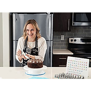 Aleeza Cake Wonders Russian Piping Tips Set - 100 pcs Cake Decorating Supplies with 40 Icing Bags, 28 Russian Nozzles, 24 Frosting Tips, Leaf and Ball Pastry Tips. Cookie and Cupcake Decorating Kit