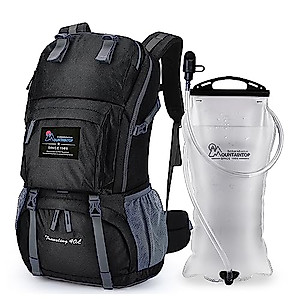MOUNTAINTOP 40L Hiking Backpack with 3L Hydration Bladder for Women & Men Outdoor Travel Camping Day Pack with Rain Cover, 21.7 x 13 x 7.9 in,Black