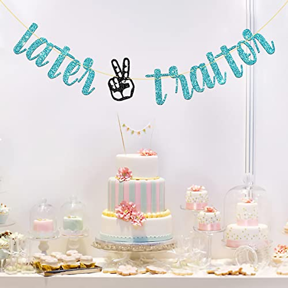 MonMon & Craft Later Traitor Banner / We'll Miss You Banner / Job Change / Going Away Last Day Party / Retirement Banner / Graduation Party Supplies Sky Blue