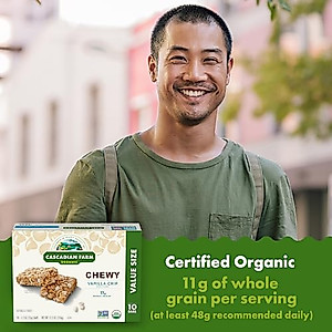 Cascadian Farm Organic Vanilla Chip Chewy Granola Bars, Value Size, 10 Bars, 12.3 oz.
