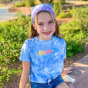 FROG SAC 4 Scarf Headbands for Girls, Bandana Headband Hair Accessories for Kids, Hair Kerchiefs, Soft Stretch Boho Girl Head Bands (Tie Dye)