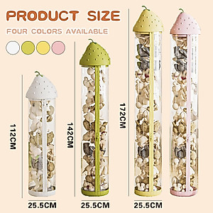 QCWRJP Large Stuffed Animal Storage Tube,Stuffed Animal Tube Storage with Zipper,Vertical Stuffed Animal Storage Tube,Kids Stuffed Animal Storage Tube,Clear Stuffed Animal Storage Tube(White,44IN)