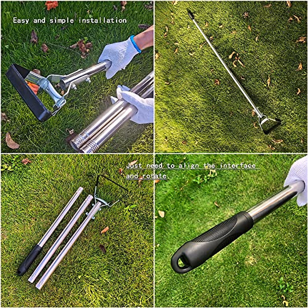 Ledombon Garden Hoe Stirrup Hoe Long Handle Adjustable Weeding Hula Hoes Gardening Tools for Vegetable Garden