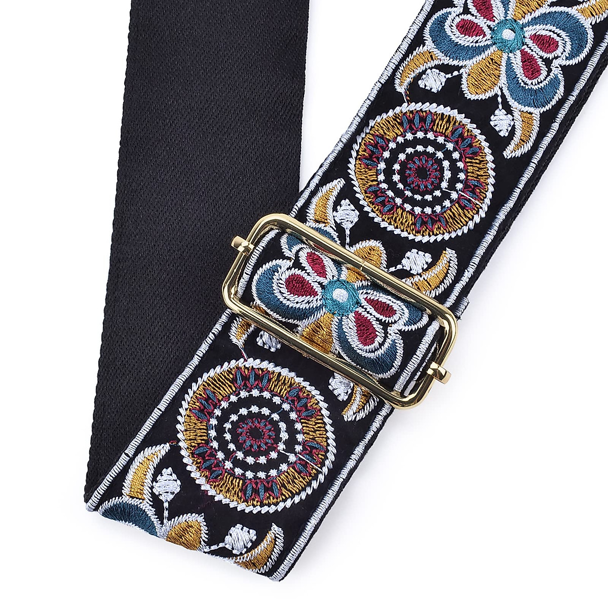 CLOUDMUSIC Handbag Strap Replacement Crossbody Strap Purse Strap for Women Girls(Embroidered Butterfly In Black)