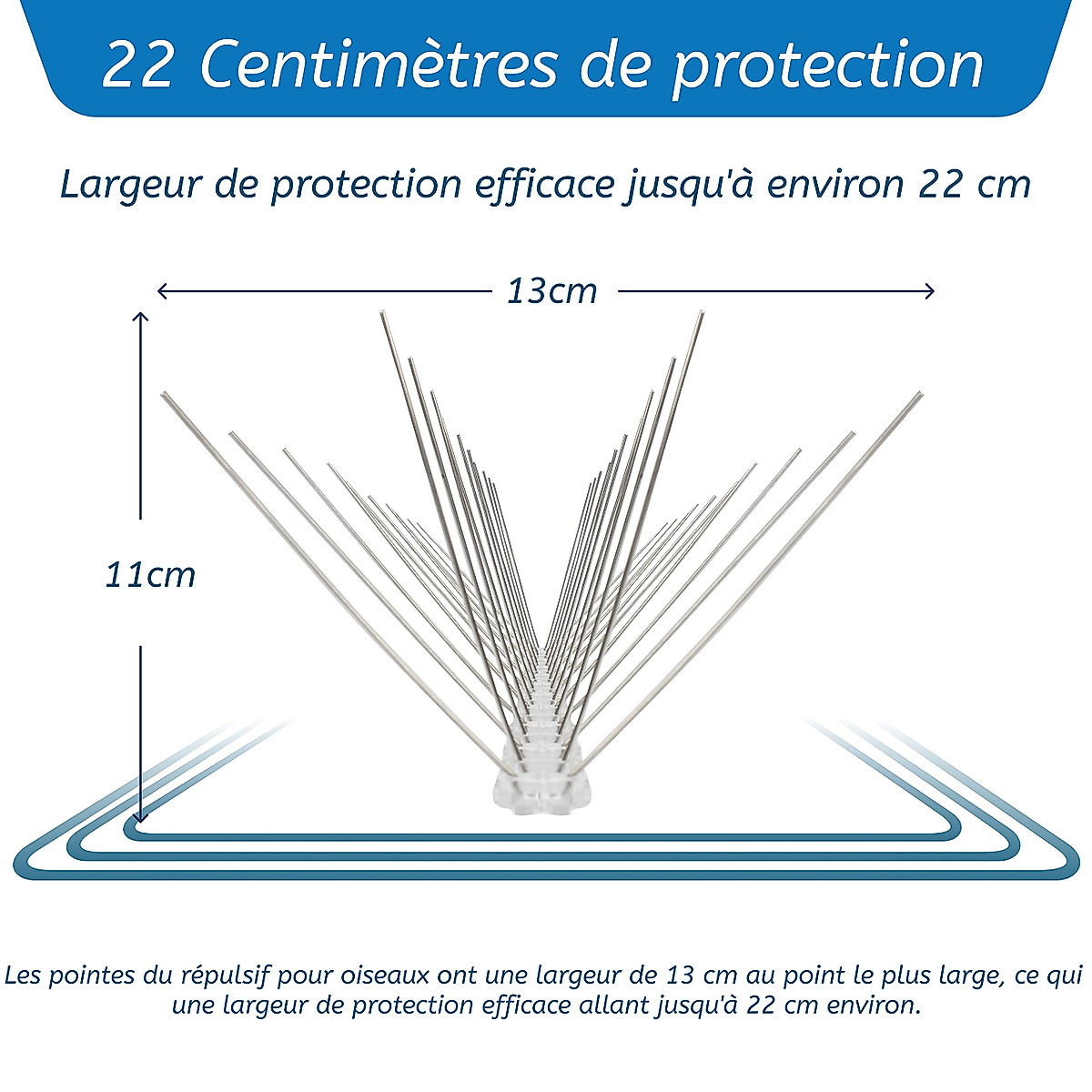 VIIRKUJA 118" Stainless Steel Bird Spikes - Bird Deterrents for Outside - Total Length 118" / 12x Elements of 10" Each - Pigeon Spikes - Bird Protection for The Roof, Balcony and Winter Garden