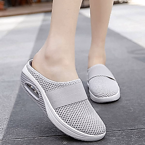 chouqin Sevensmz Shoes, Womens Slip on Walking Shoes Anti Slip Air Cushion, Air Cushion Platform Mesh Sneaker Sandals