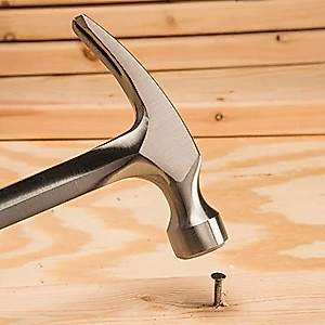 Estwing Hammer - 20 oz Straight Rip Claw with Smooth Face & Genuine Leather Grip - E20S