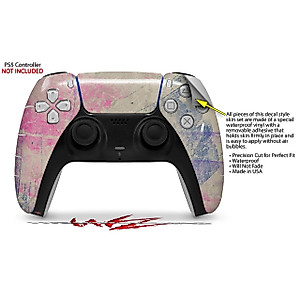 WraptorSkinz Skin Wrap compatible with Sony PS5 DualSense Controller Pastel Abstract Pink and Blue (CONTROLLER NOT INCLUDED)