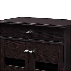 BOWERY HILL Contemporary Shoe Cabinet in Wenge Brown