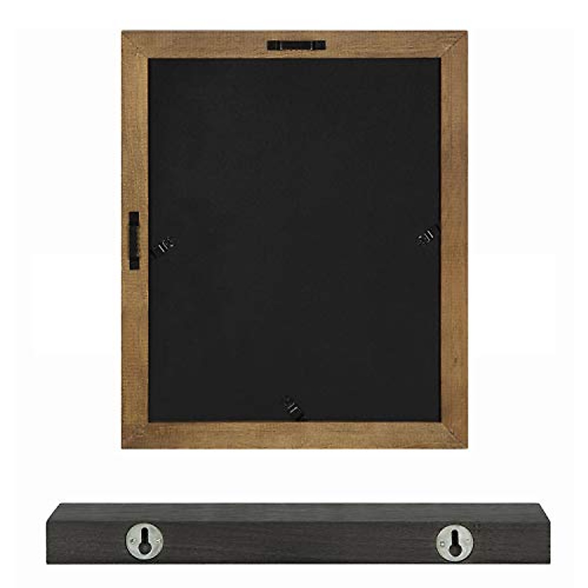 Kate and Laurel Bordeaux Gallery Wall Frame and Shelf Kit, Set of 10, Rustic Brown and Charcoal Gray, Assorted Size Frames and Three Display Shelves