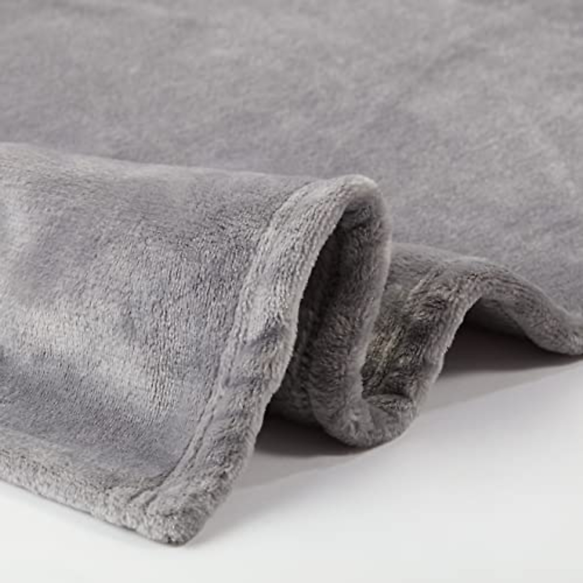 SERTA Cozy Plush Thick Fuzzy Super Soft Lightweight Throw Blanket for Bed, Couch, or Travel, Small (30 in x 40 in), Grey