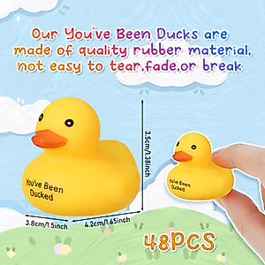 Leitee Ducks for Ducking You've Been Ducked Rubber Ducks Mini Ducks Bulk Yellow Duck Rubber Duckies Yellow Ducky for Bath Toys Birthday Game Pool Party Favors(48 Pcs, Text)