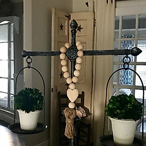 COHEALI Wooden Beads Decor Tassel Country Beads Decorative Tassel Farmhouse Beads Drape Tiebacks Fastener White Decorations Farmhouse Wall Decor Home Decor Curtain Rope White Border Bamboo