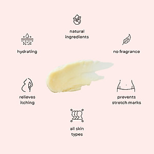 Organic Belly Butter for Pregnancy Stretch Mark Prevention and Treatment by Irene Organics - Award Winning Anti Stretch Mark Tummy Balm For Pregnancy and Postpartum 4oz - Hydrating Bump Cream
