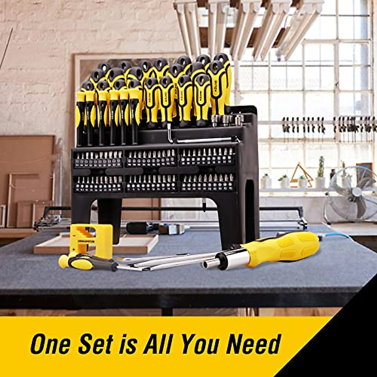 AZUNO 101PCS Magnetic Screwdriver Set with Plastic Racking, Best Screwdriver Set Drive Magnetic Bit and Precision screwdriver Cool Tools for Men Tools (101-Piece)