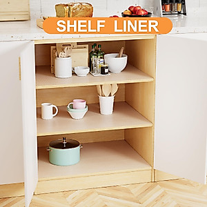 FLPMIX Shelf Liner Clear 16 inch Wide - Waterproof Pantry Cabinets Liners,Washable Easy to Cut Drawer Mat for Kitchens 16" X 300 Inch