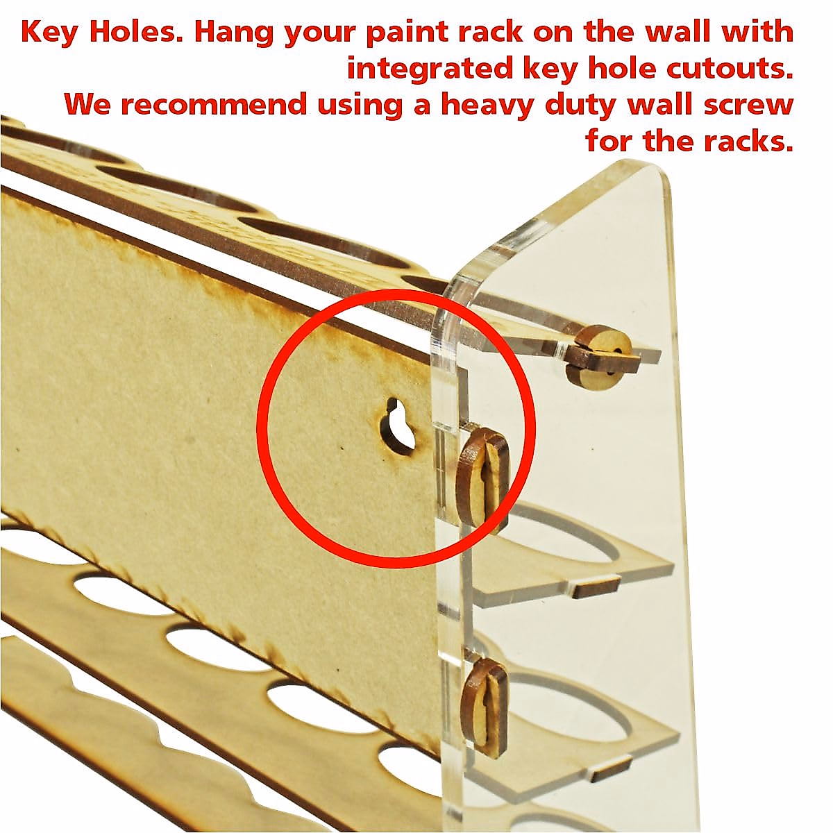 LITKO Acrylic Craft Paint Organizer Storage Rack 2oz Bottle Holder Caddy Stand | 1.5mm/2 ounce | Wall Mount | Compatible with Americana, Apple Barrel, Craftsmart, DecoArt, Delta and FolkArt (24 Holes)