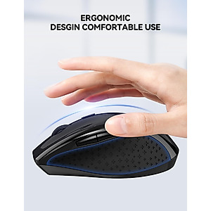 TechRise Wireless Mouse for Laptop, Computer Mouse with 4800 DPI, 30 Months Battery Life, Cordless Mouse Compatible with Android/Windows/Linux, USB Mouse for Laptop PC Desktop