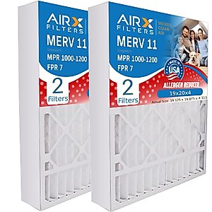 AIRX FILTERS WICKED CLEAN AIR. 19x20x4 Air Filter MERV 11 Compatible with Bryant Carrier FNCCAB0021 FILXXFNC-0021 Furnace Filter 2 Pack