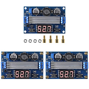 Coliao 3pcs LTC1871 DC-DC Step Up Booster Converter 3-35VDC to 3.5-35VDC 100W High Power Output with LED Voltmeter DC-DC Step Up Module Power Supply Voltage Regulator