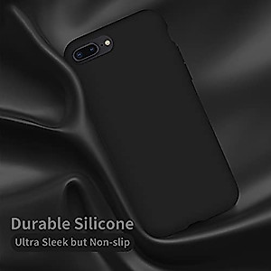 Cordking iPhone 8 Plus Case, iPhone 7 Plus Case, Silicone Ultra Slim Shockproof Phone Case with [Soft Anti-Scratch Microfiber Lining], 5.5 inch, Black