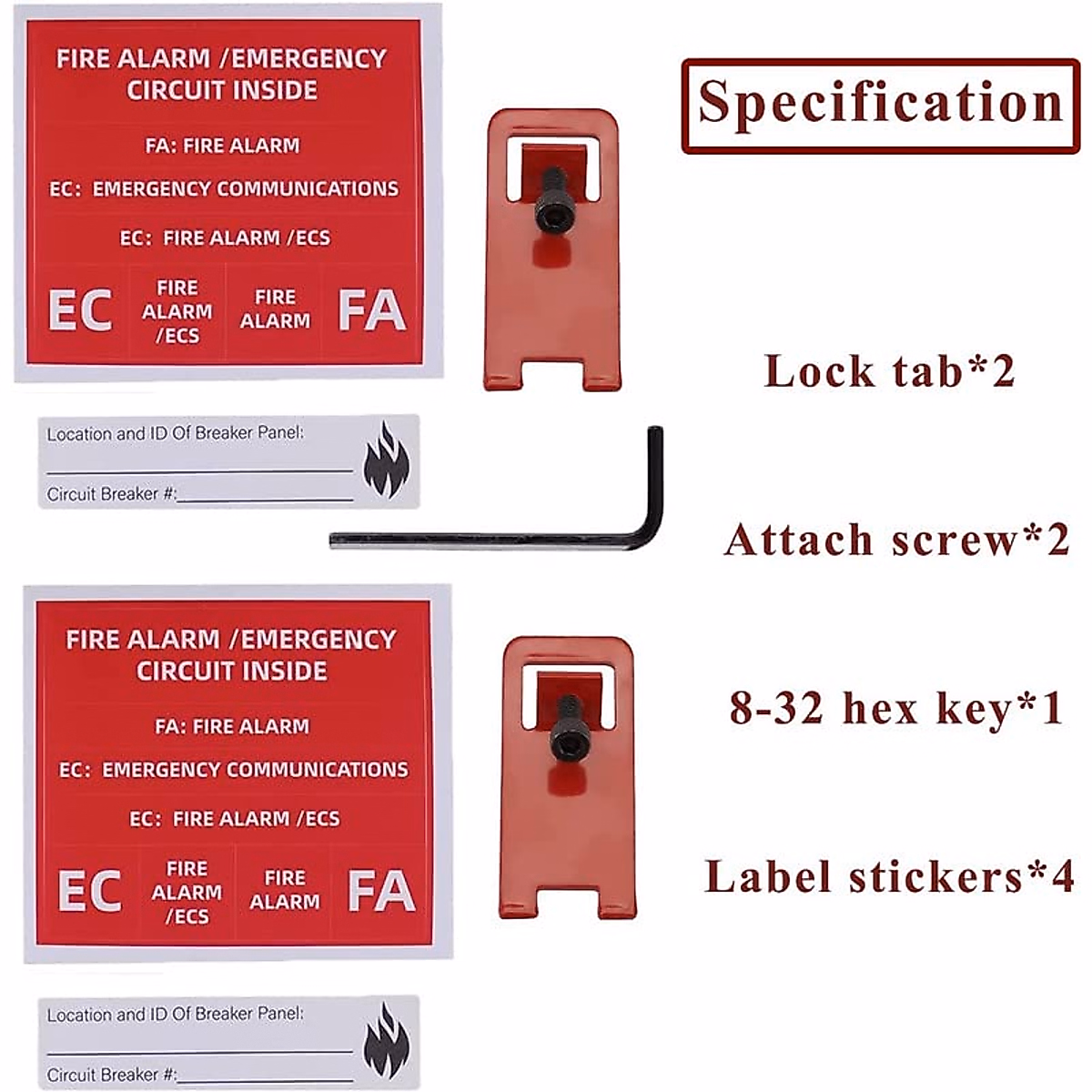 2 sets ELOCK-FA Fire Alarm Lock, E-Series Fire Lockout Kit, Red1 — 🛍️ ...