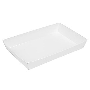 Restaurantware Matsuri Vision 9 x 6 x 1.5 Inch Large Sushi Trays 100 Greaseproof Sushi Packaging Boxes - Lids Sold Separately Disposable White Paper Sushi Containers For Entrees Or Desserts