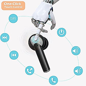 Mezelon Active Noise Cancelling Wireless Earbuds, Premium Deep Bass, Built-in HD Mic, Immersive Sound, IPX5 Waterproof Bluetooth 5.2 HiFi Stereo in-Ear Headphones Headset for iPhone/Android (Black)