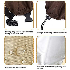 Homsky Outdoor Sectional L Shaped Sofa Cover, 104 inch Patio Furniture Covers Waterproof, Durable Fabric Garden Couch Protector Designed with Windproof Straps and Air Vent(L-Shape Right Facing)