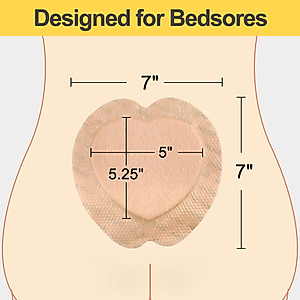 LotFancy Sacral Foam Dressing, 7"x 7", 5 Count, Silicone Foam Dressing, Wound Dressing with Border, Sacrum, Bed Sores, Pressure Ulcers Healing Bandage Pad, Highly Absorbent, Waterproof
