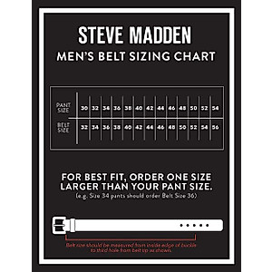 Steve Madden Men's Dress Casual Every Day Leather Belt, Black/Brown (Burnished), 40