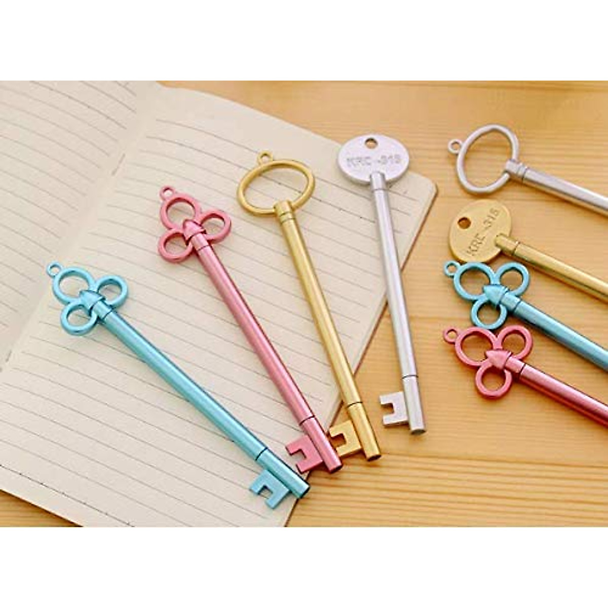 20 Pieces Novelty Key Style 0.5 mm Gel Ink Pen, Magnolora Creative Office Stationary School Supplies Fine Point Ballpoint Black Ink Gel Pen, Random Color