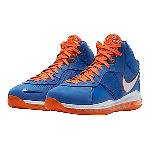 Nike Lebron VIII QS Varsity Royal/White/Orange Blaze Men's 9.5, Women's 11 Medium