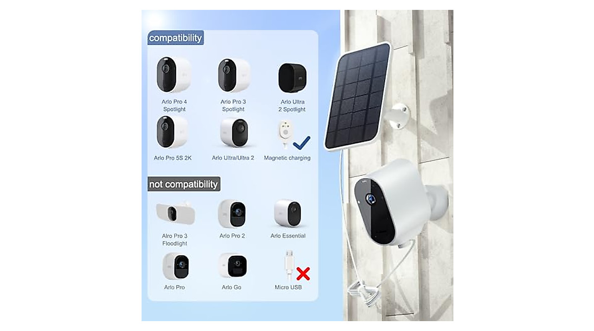 Arlo Go 2 Solar Panel Charger for Pro Cameras | Weather Resistant
