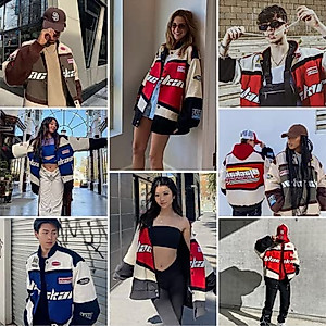 Aelfric Eden Men's Motorcycle Jacket Blackair Moto Varsity Baseball Jacket Women Vintage Coats