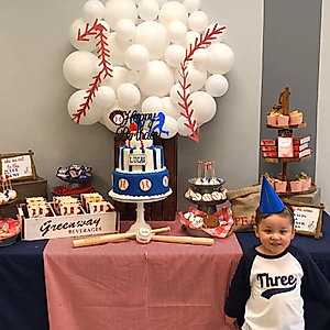 1 PCS BaseBall Happy Birthday Cake Topper Glitter Baseball Player Sports Theme Cake Pick Decorations for Baseball Theme Baby Shower Kids Birthday Party Cake Decorations Supplies