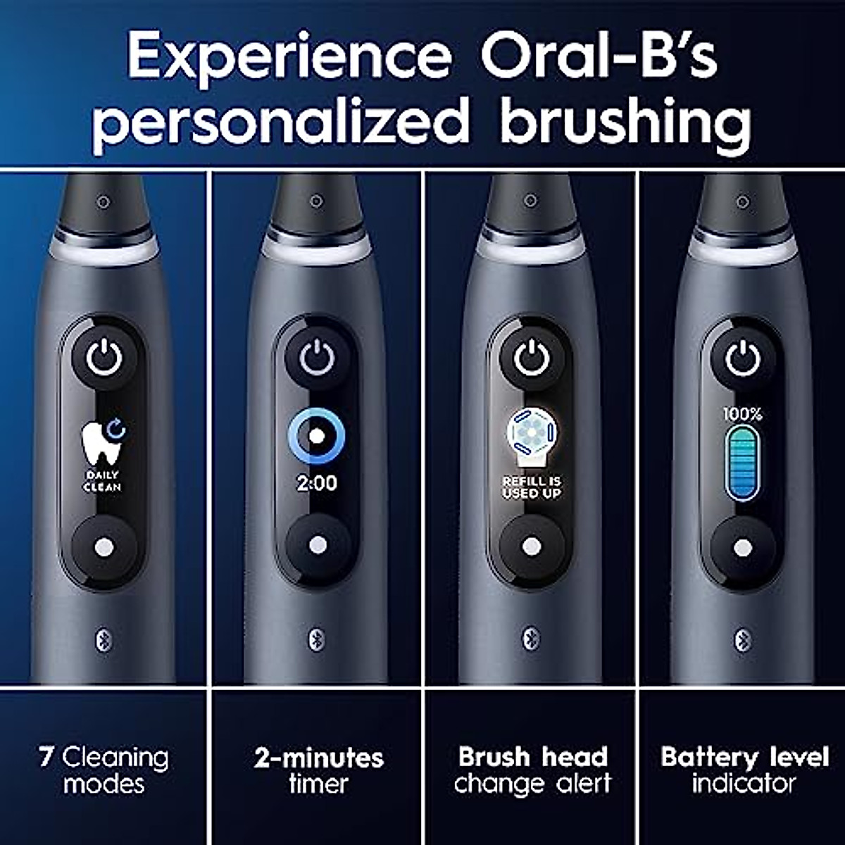 Oral-B iO Series 9 Electric Toothbrush with 4 Brush Heads, Aqua Alabaster