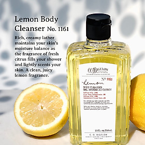 C.O. Bigelow Body Cleanser - No. 1161 - Moisturizing Lemon Body Wash for Men & Women with Aloe Vera, Sodium PCA, and Glycerin, 10 fl oz