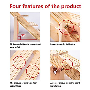 TOUNALKER 2 Packs Wooden Cupcake Display Stand, 4-Step Tiered Wood Retail Rustic Risers Display Shelf Organizer, Tabletop Vendor Display Shelves Rack for Collectibles Figures Perfumes Desserts