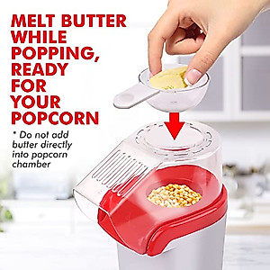 Mueller Ultra Pop, Hot Air Popcorn Popper, Electric Pop Corn Maker, Healthy and Quick Snack, No Oil Needed with Measuring/Butter Cup