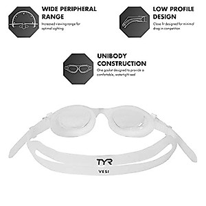 TYR Vesi Googles, Clear , One Size