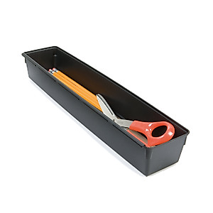 Rubbermaid No-Slip Interlocking Drawer Organizer, 3-in. x 15-in, Black with Gray Base (1994525)
