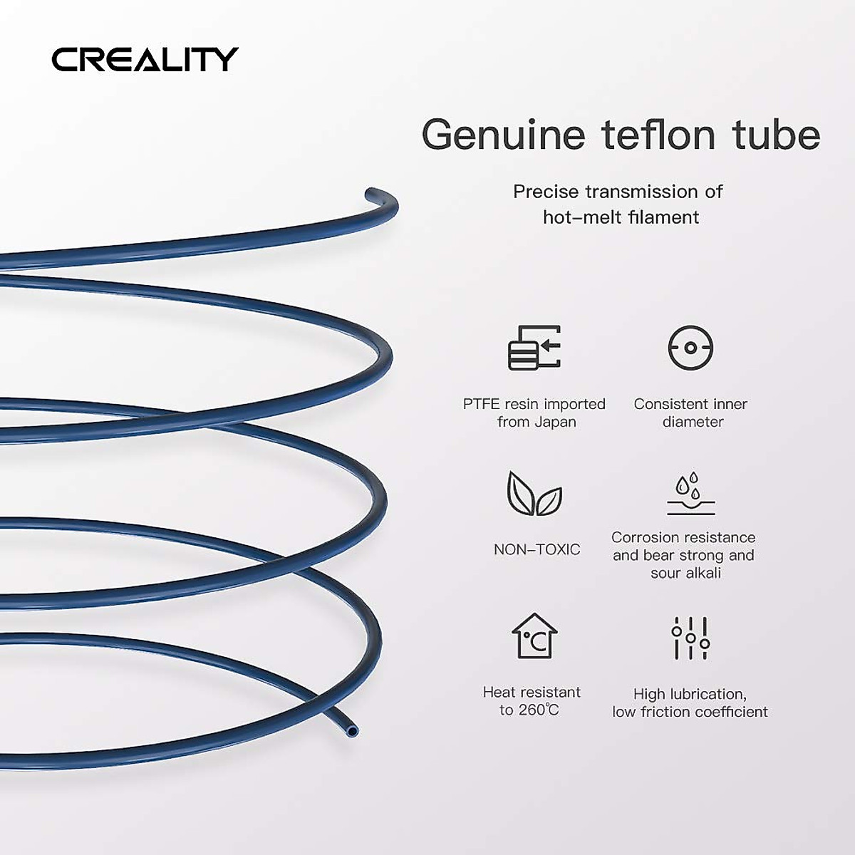 Creality Capricorn Bowden Tube 1.2M, PTFE Tube for 1.75mm Filament, Bowden Tubing for Ender 3/Ender 3 V2/Ender 3 Pro/Ender 3 Max/Ender 3S/Ender 5 Pro/Ender 5 3D Printer