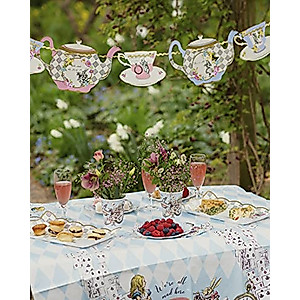 Talking Tables Truly Alice Food Serving Platter 12" x 7.5" a Tea Party Birthday, Multicolor
