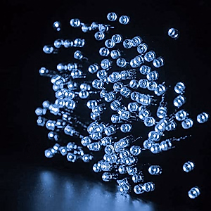 FUNPENY 85 FT 240 LED Christmas Lights, Waterproof Extendable Green Wire Fairy String Lights Plug in, 8 Lighting Modes for Christmas Indoor Outdoor Yard Garden Wedding Party Decorations (White)