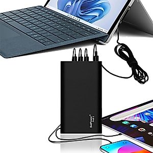 BatPower ProE 2 ES10B 148Wh MS Surface Power Bank for Surface Book 3 2 1 External Battery Surface Laptop 4 3 2 1 Surface Pro X 8 7 6 5 4 3 Go Portable Charger and Surface 120W Slim Charger Adapter