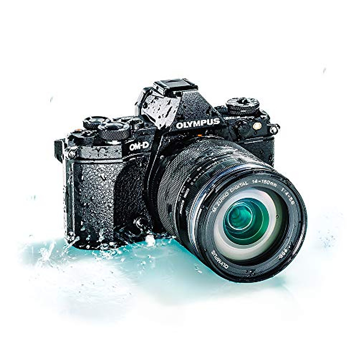OLYMPUS OM-D E-M5 Mark II Weather Sealed Kit with 14-150mm Lens, 3" LCD, Black, US Only