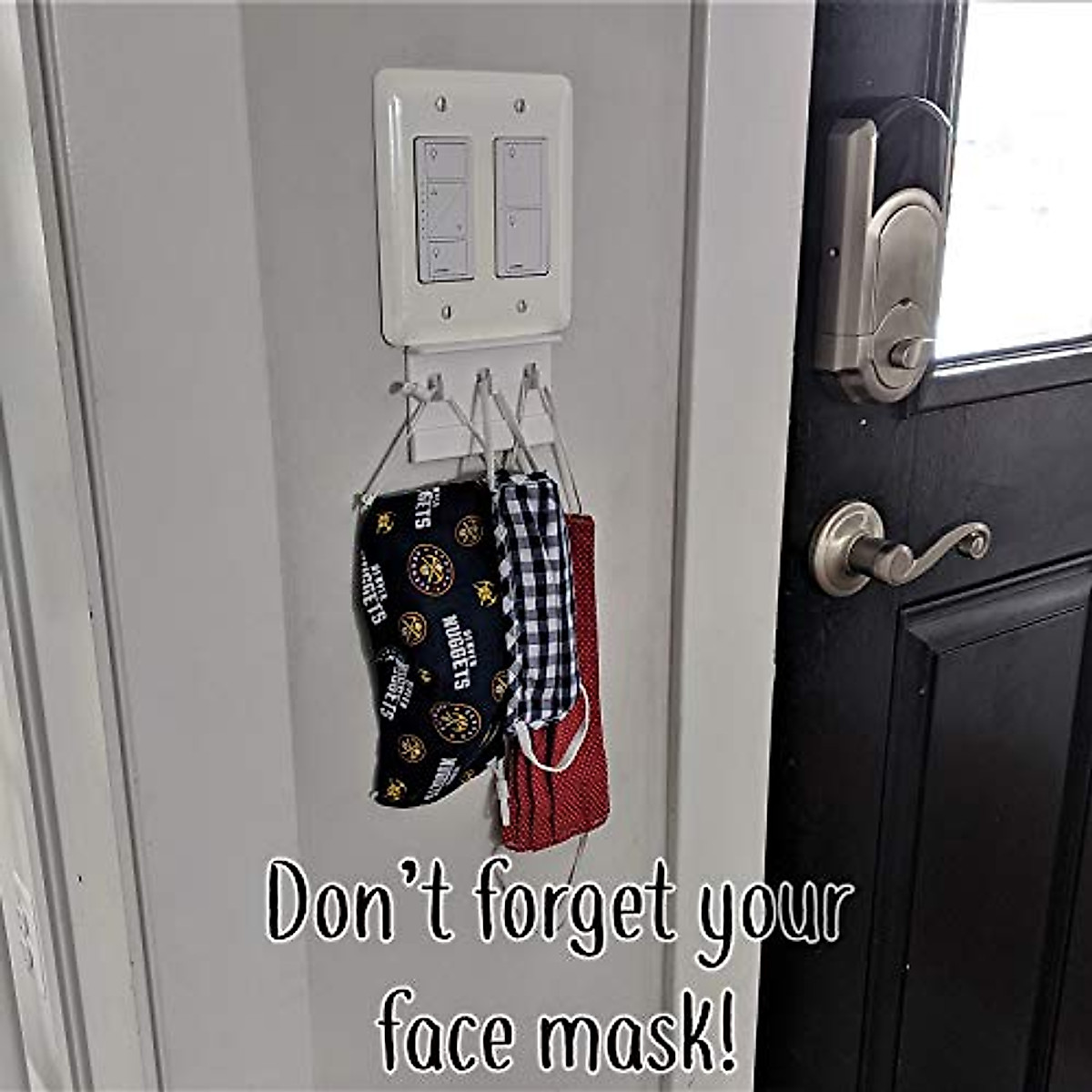 The No-Screwups Key Hook Organizer by Mount Genie (White, 1-Pack): Wall Mount with No Damaging Screws or Tape. Installs in Seconds on Any Light Switch. Great for Entryway, Mudroom, Kitchen, Office