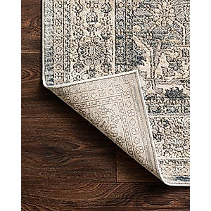 Loloi II Teagan Collection TEA-04 Sky/Natural 11'-6" x 15', 25" Thick, Area Rug, Soft, Durable, Neutral, Woven, Low Pile, Non-Shedding, Easy Clean, Living Room Rug